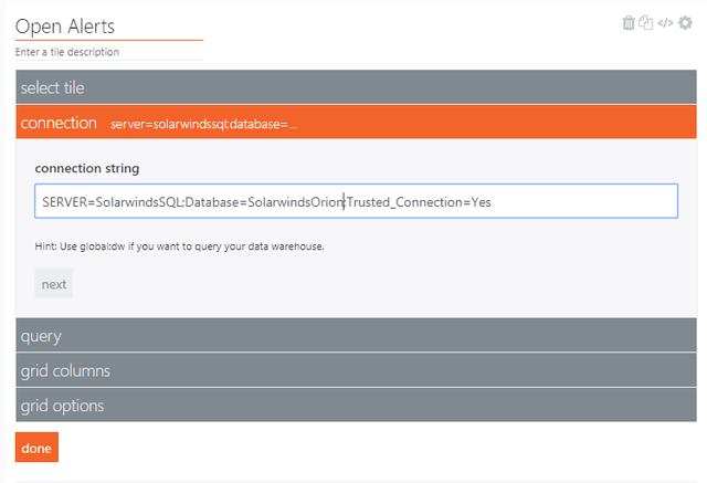 Adding Solarwind nodes to Enterprise Applications - SquaredUp DS