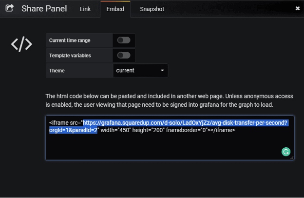 How to embed Grafana visualization in SquaredUp - SquaredUp DS